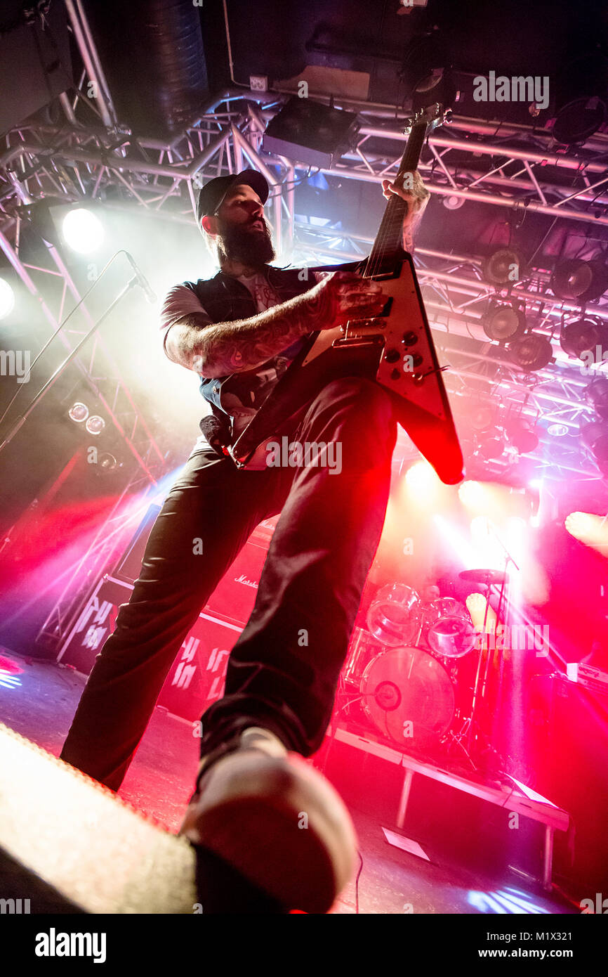 The Norwegian metalcore band Purified in Blood performs a live concert ...