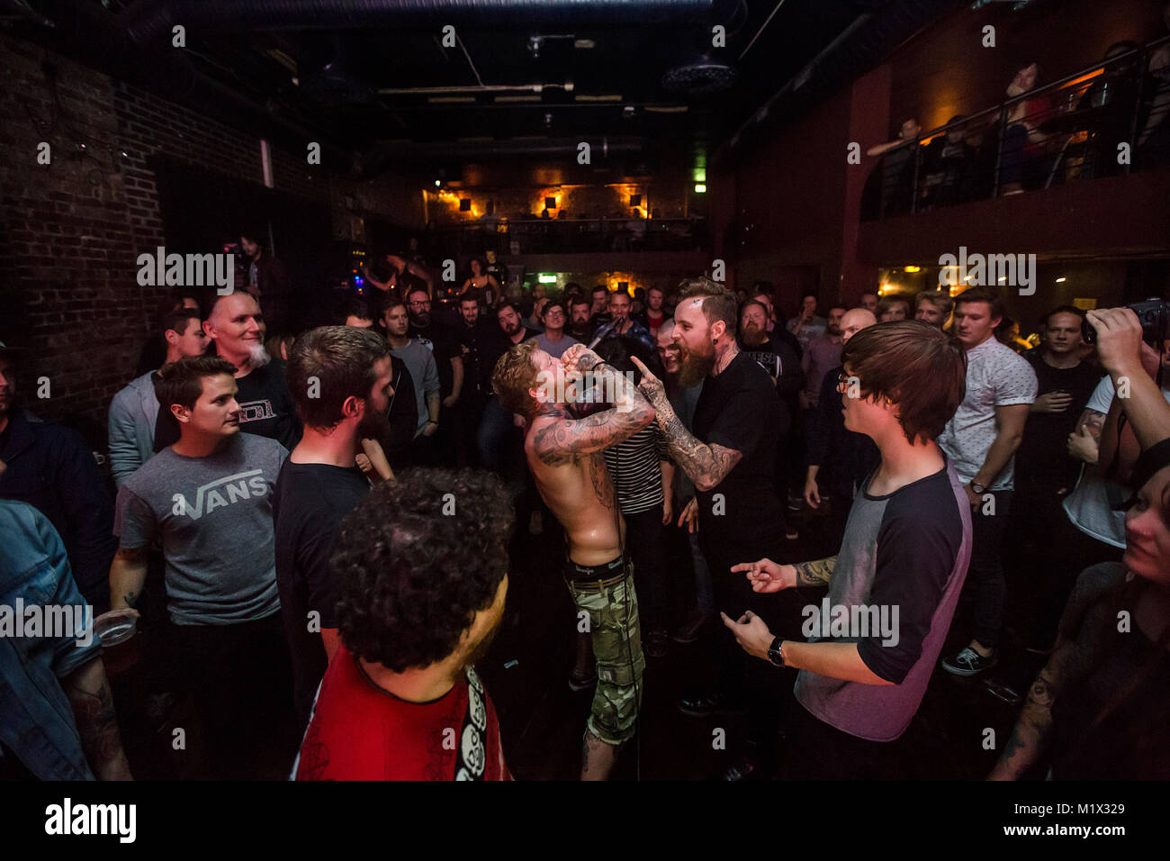 The Norwegian metalcore band Purified in Blood performs a live concert ...