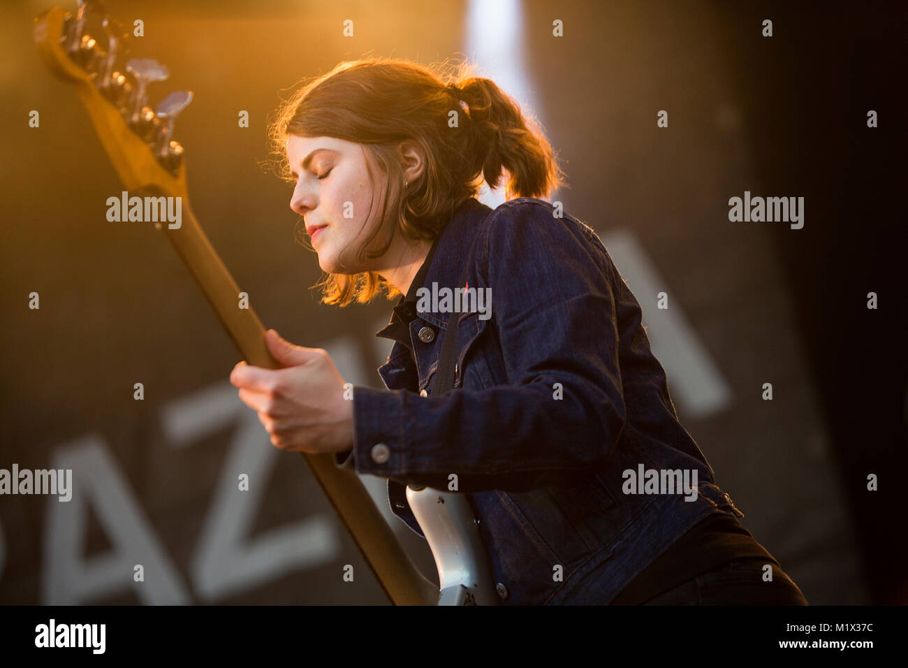 The Norwegian all female indie rock band Razika performs a live concert ...