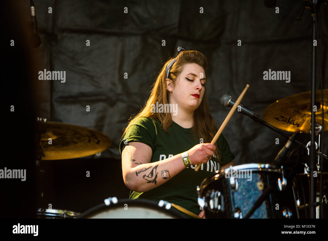 The Norwegian all female indie rock band Razika performs a live concert ...