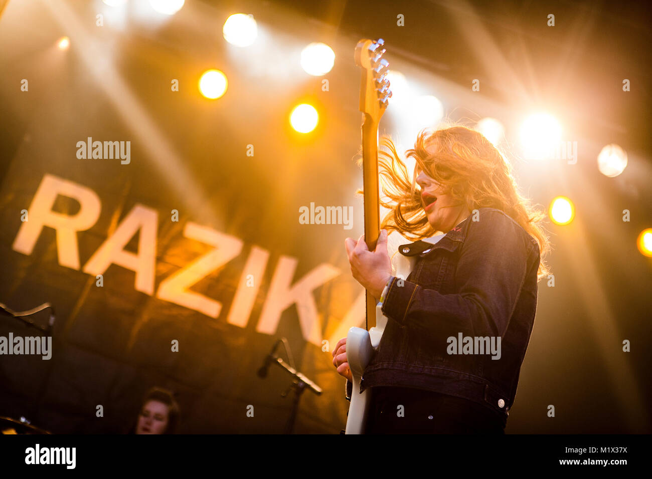 The Norwegian all female indie rock band Razika performs a live concert ...