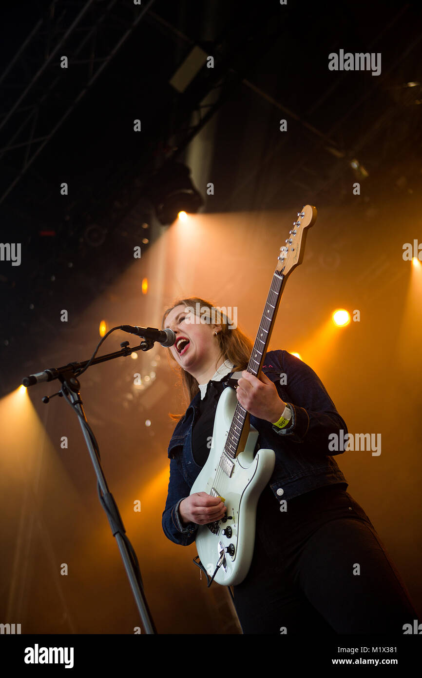 The Norwegian all female indie rock band Razika performs a live concert ...