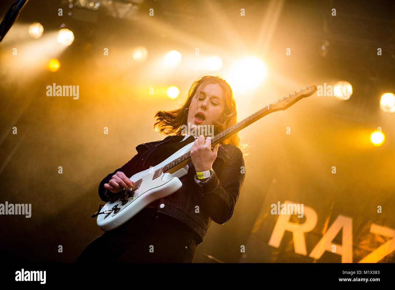 The Norwegian all female indie rock band Razika performs a live concert ...