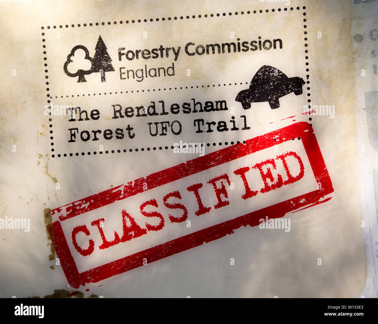 Rendlesham UFO trail, Rendlesham forest, Suffolk, England, UK Stock ...