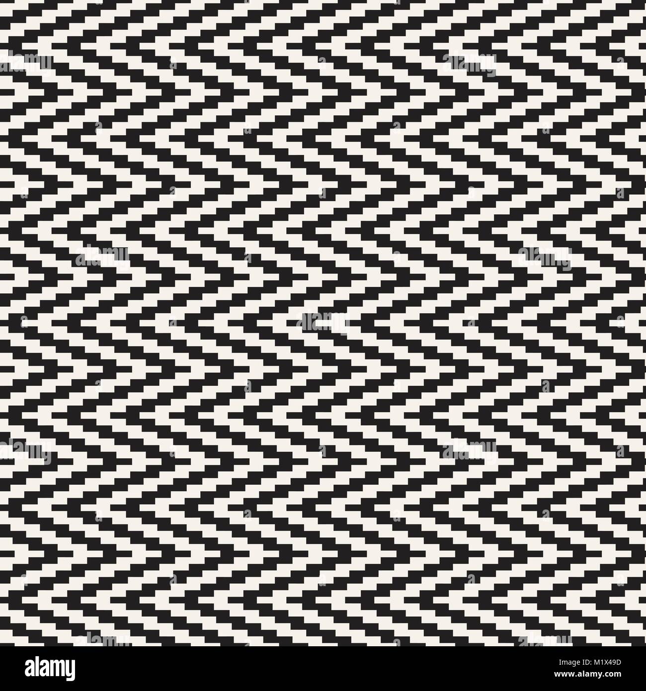 Seamless zig zag geometric pattern. Classic black and white chevron lines tiling Stock Vector ...