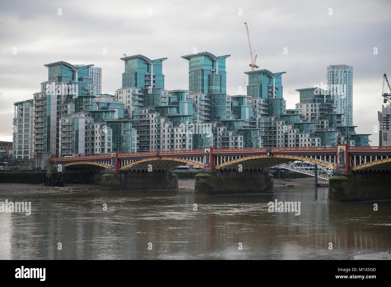 2 February 2018. Buildings being developed at Nine Elms with Vauxhall ...
