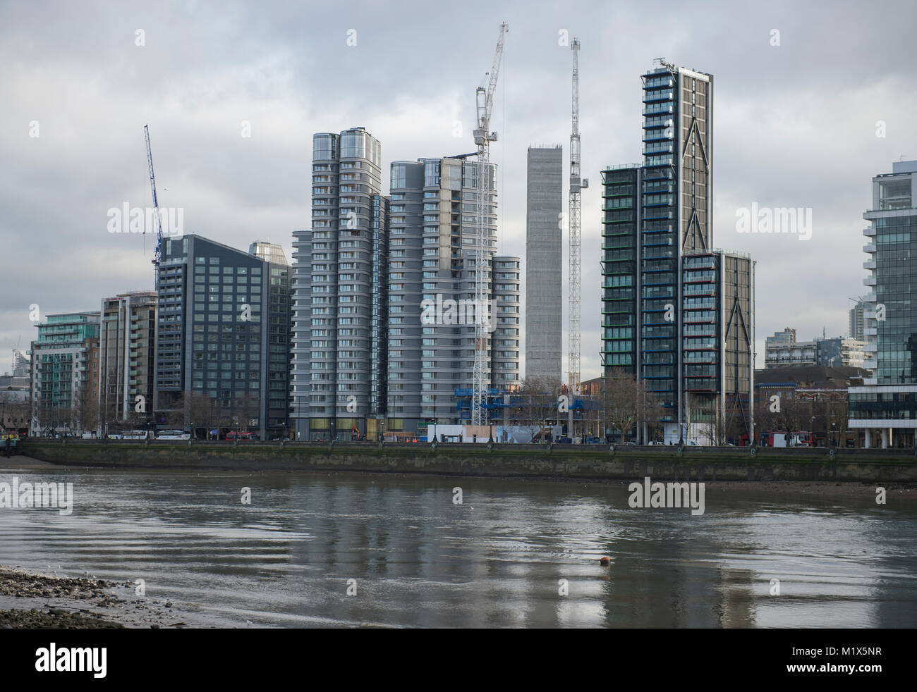 High rise residential buildings under construction at Lambeth in London ...