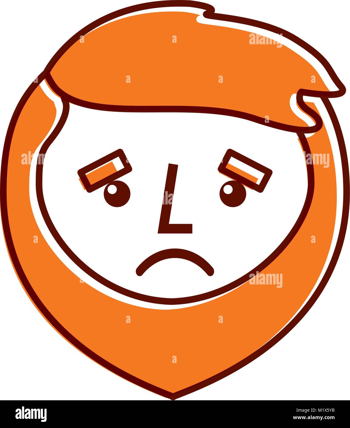 cartoon sad face man beard character Stock Vector Image & Art - Alamy