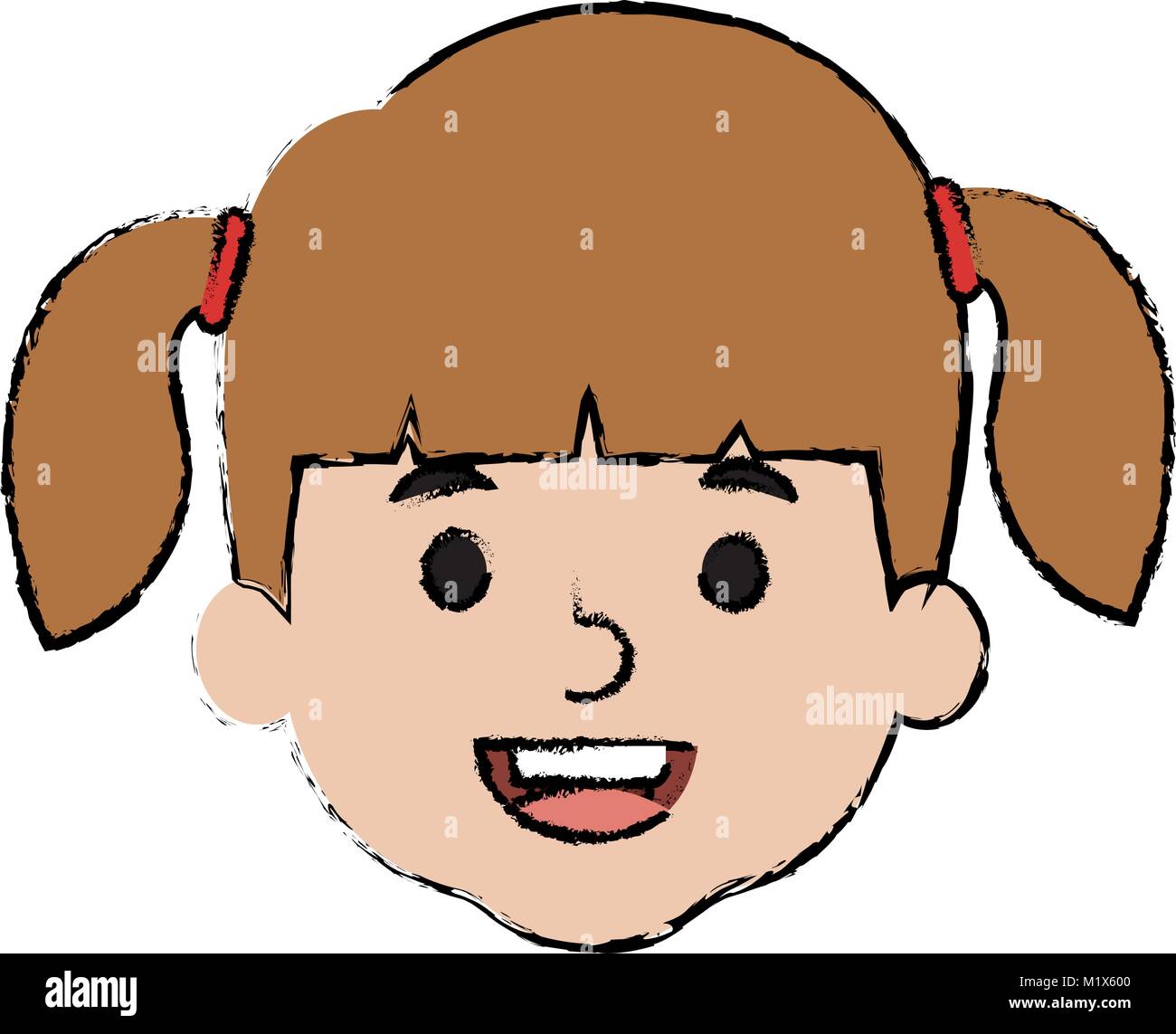 cute and little girl head Stock Vector Image & Art - Alamy