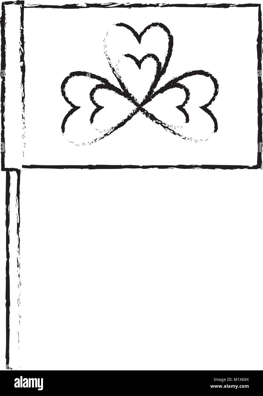 flag with clover decoration traditional symbol Stock Vector Image & Art ...