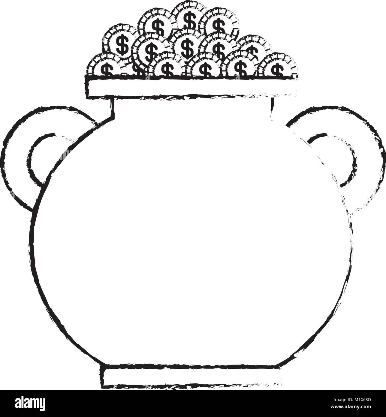 cauldron full gold coins treasure fortune Stock Vector Image & Art - Alamy