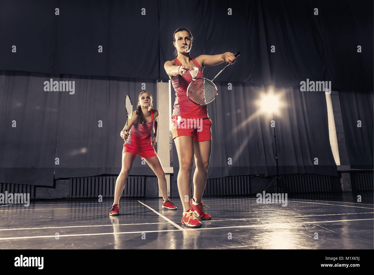 Beautiful girl playing badminton hi-res stock photography and images ...