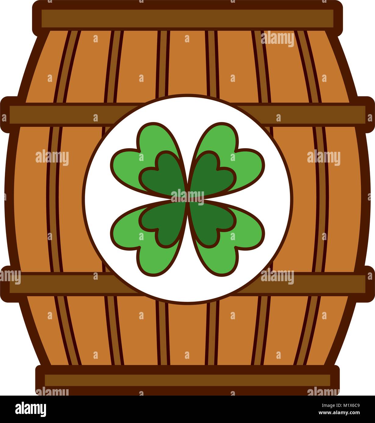 wooden barrel with clover concept Stock Vector Image & Art - Alamy