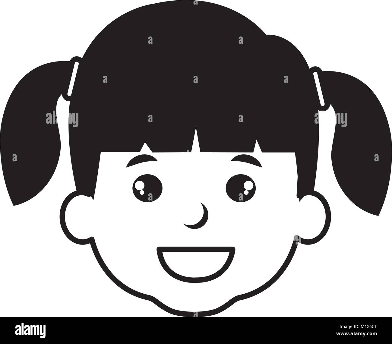 cute and little girl head Stock Vector Image & Art - Alamy