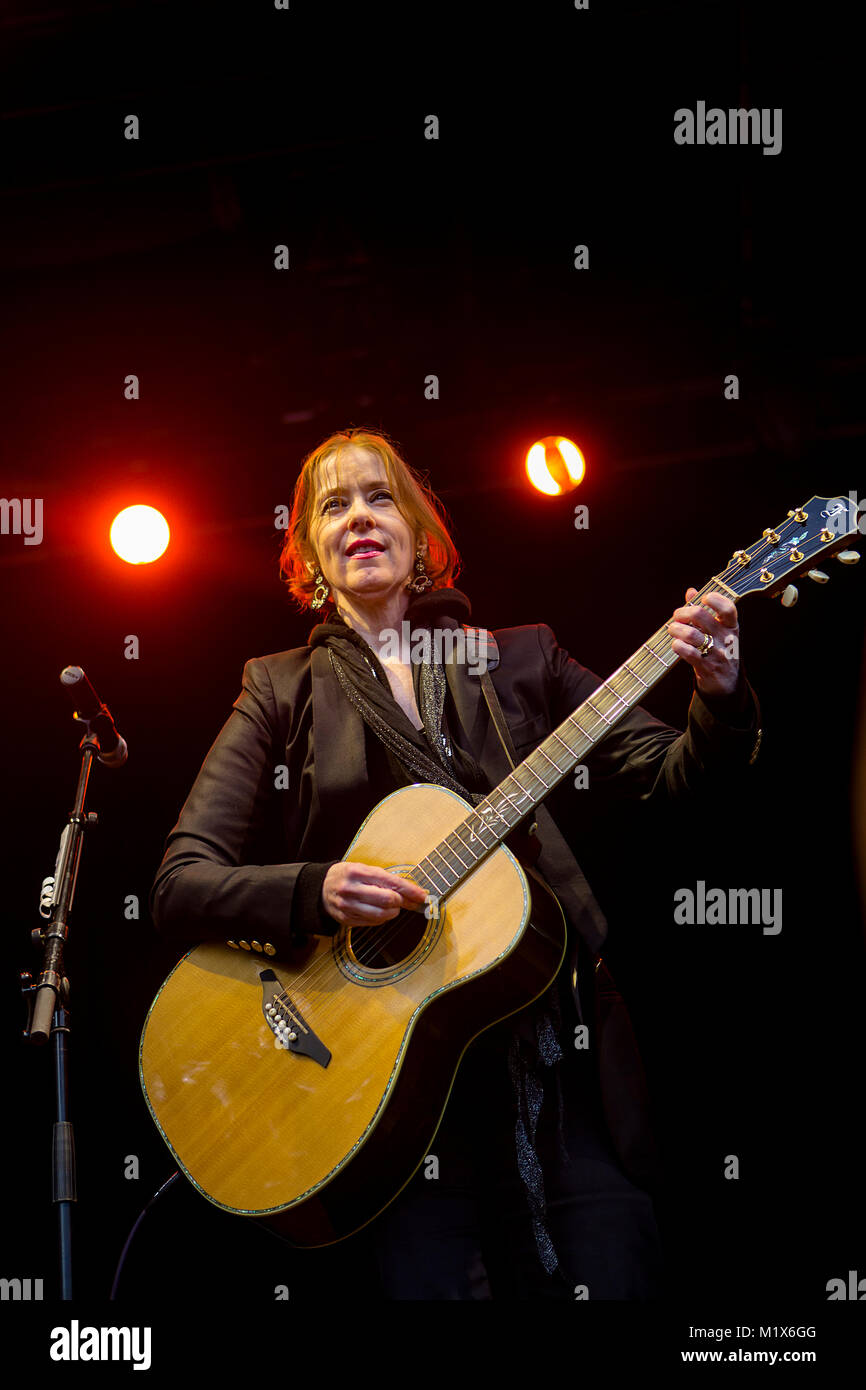 The American singer, songwriter and folk musician Suzanne Vega performs ...