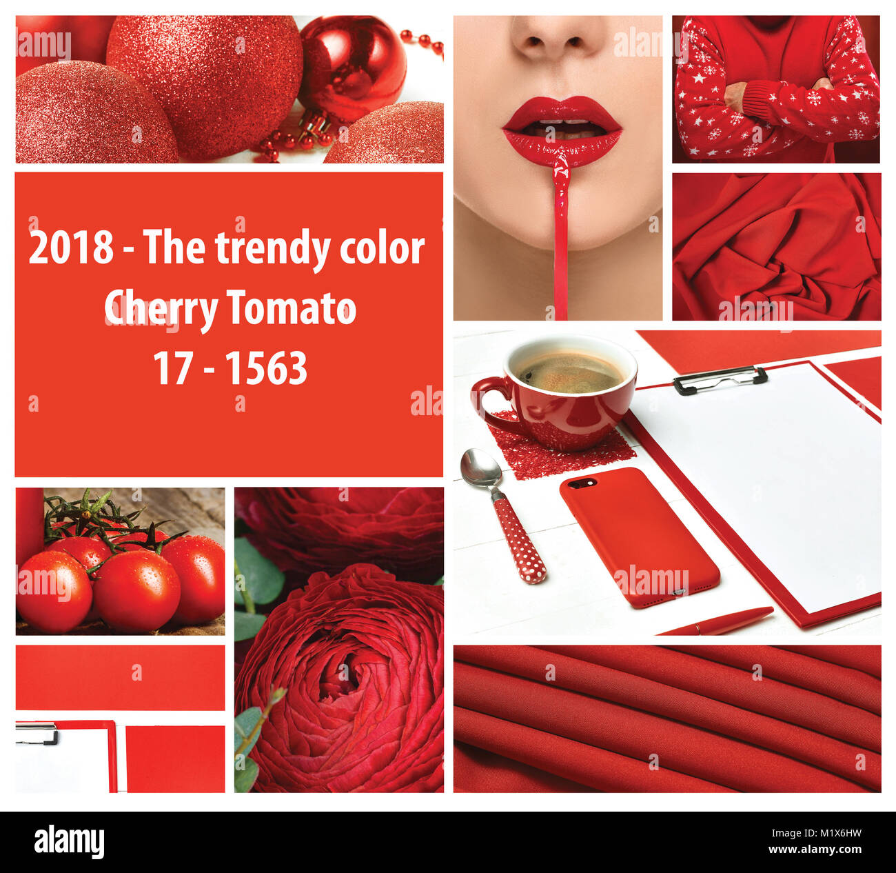 Trendy color concept. Set with red color Stock Photo - Alamy