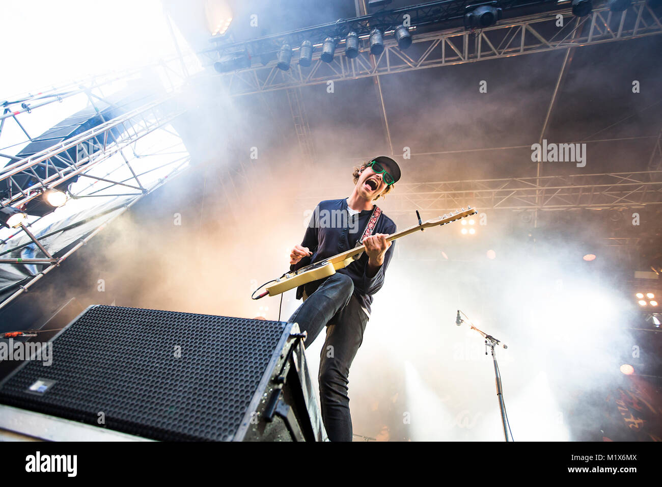The Norwegian indie pop band Team Me performs a live concert at the ...