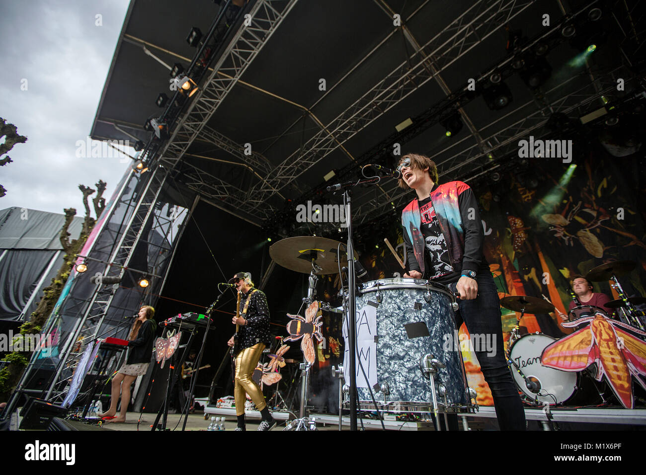 The Norwegian indie pop band Team Me performs a live concert at the ...