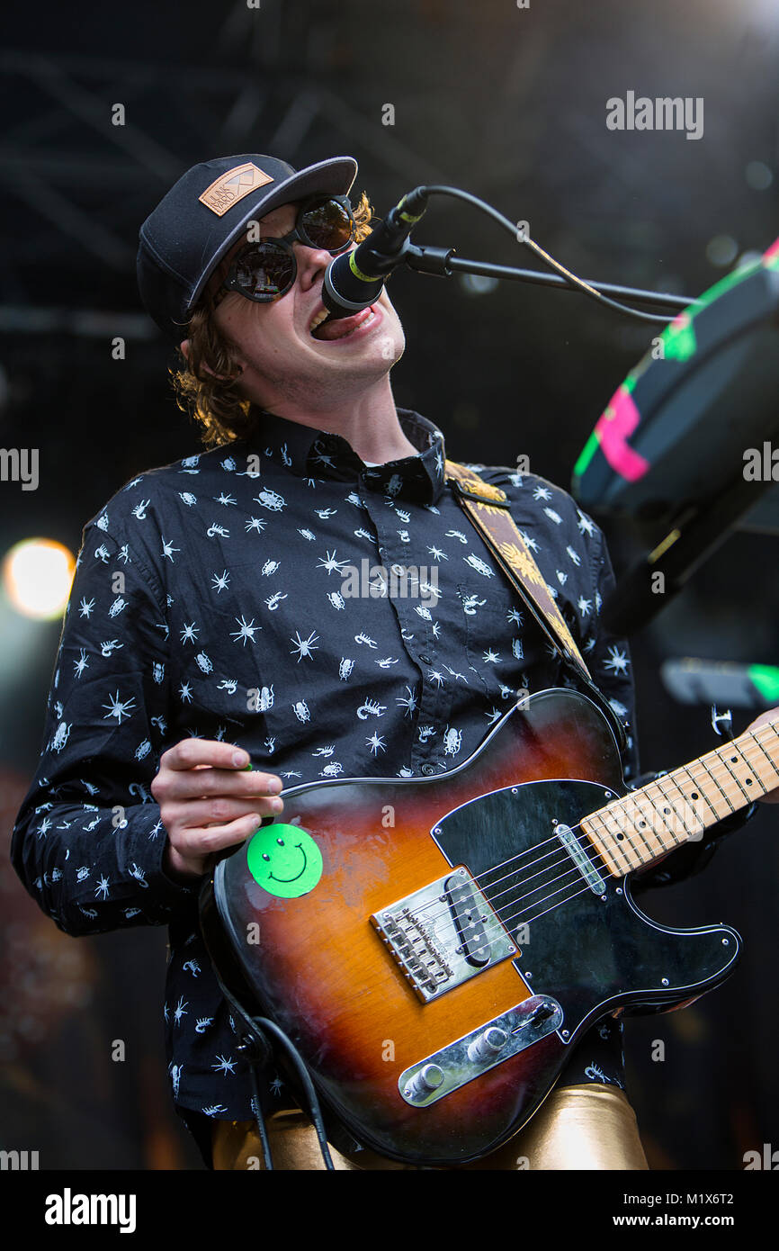 The Norwegian indie pop band Team Me performs a live concert at the ...