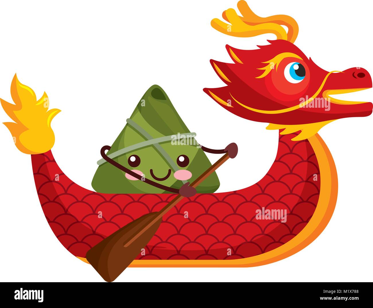 red dragon rice dumpling paddling festival chinese Stock Vector Image ...