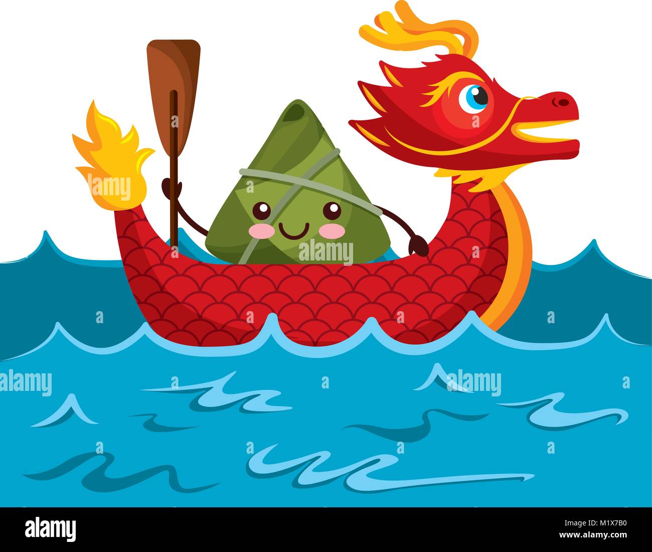 red dragon rice dumpling paddling sea festival Stock Vector Image & Art ...