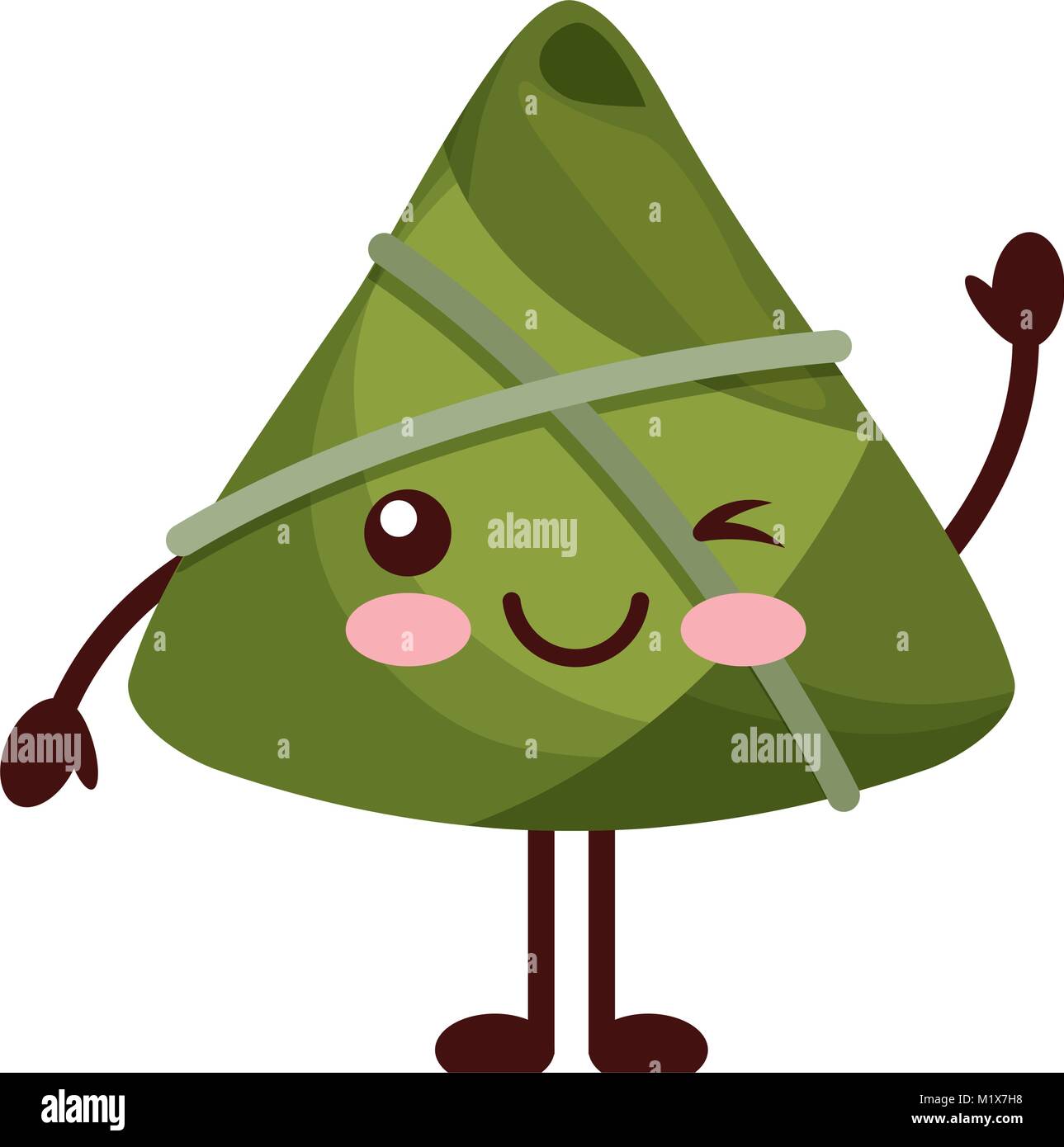 kawaii happy rice dumpling winking cartoon Stock Vector Image & Art - Alamy