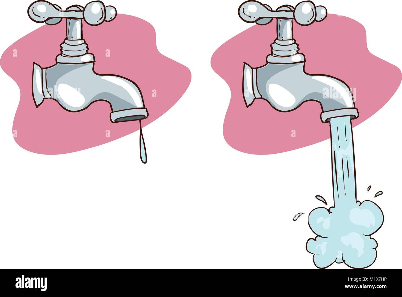 freehand drawn cartoon running faucet Stock Vector Image & Art - Alamy