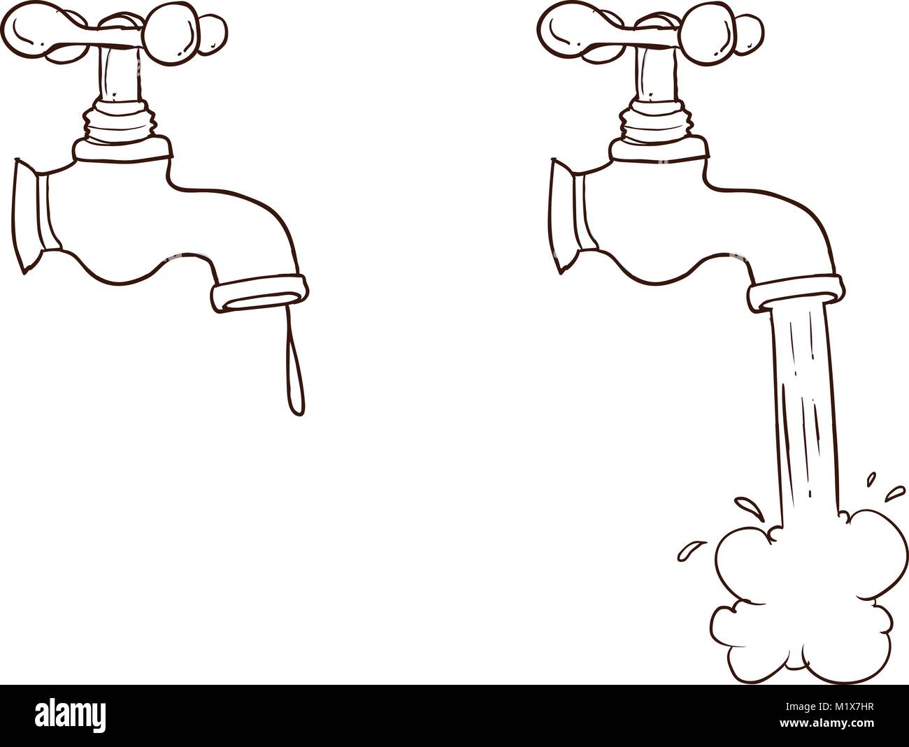 Running water faucet Stock Vector Images - Alamy