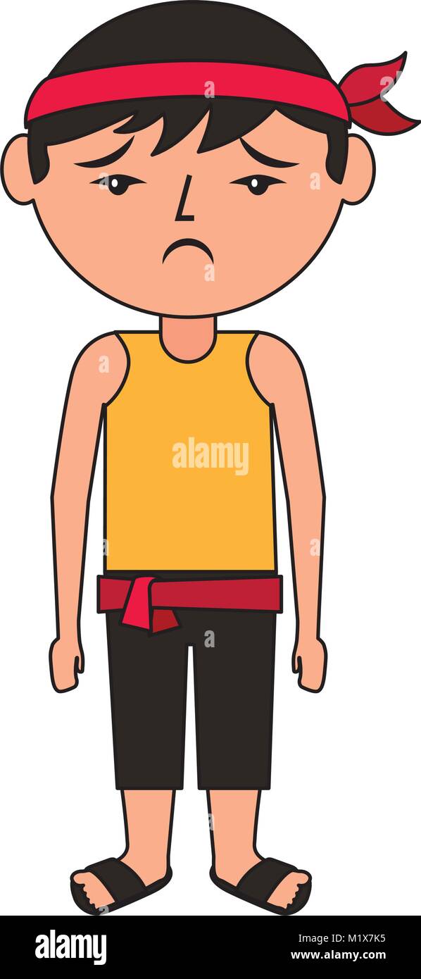 sad cartoon chinese man standing Stock Vector Image & Art - Alamy