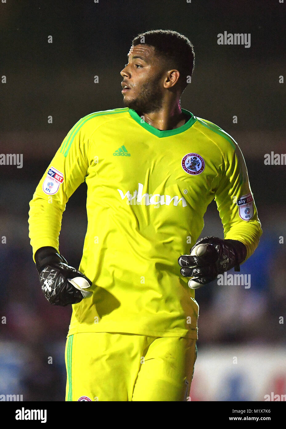Accrington Stanley Goalkeeper, Aaron Chapman Stock Photo - Alamy