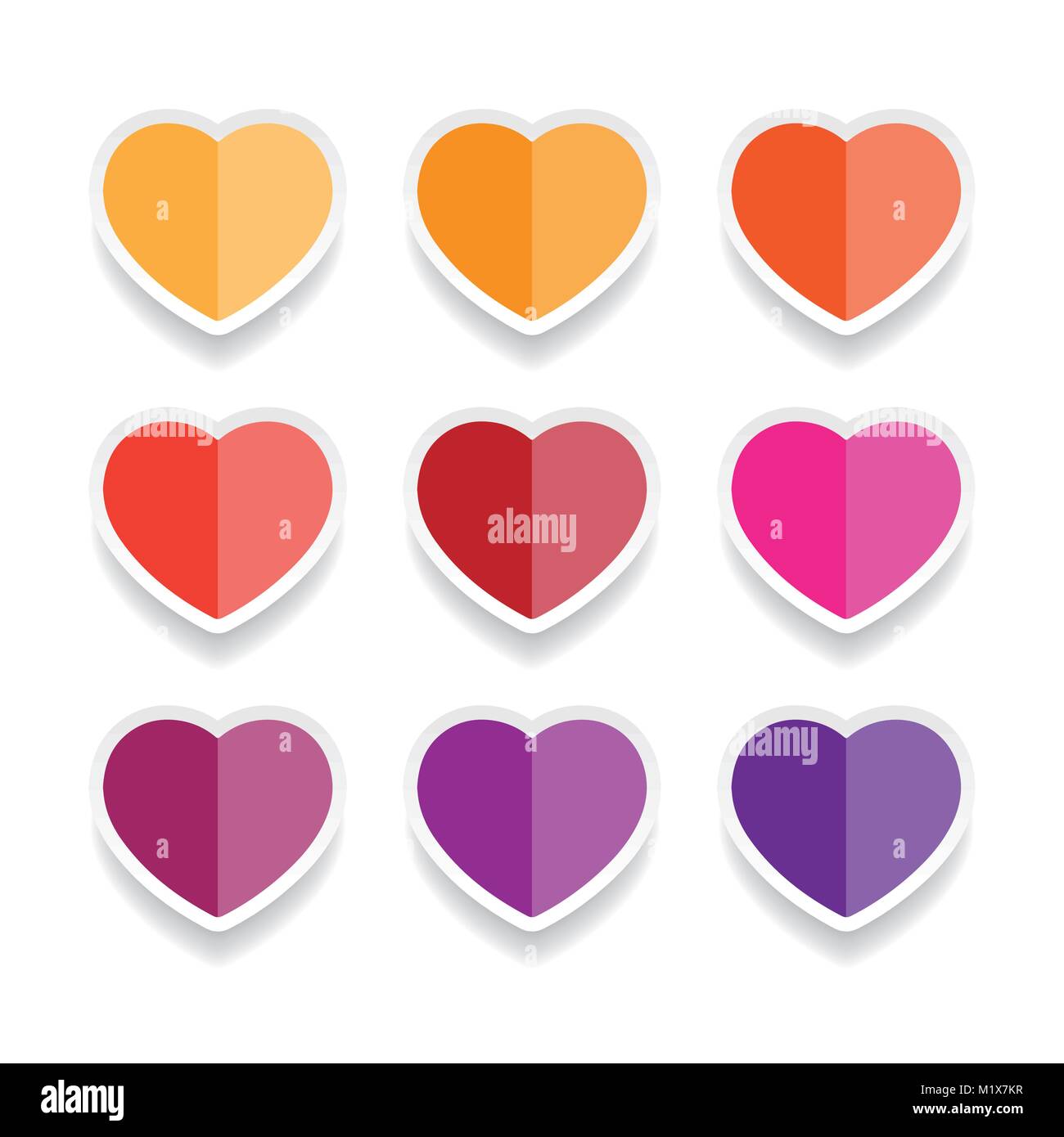 Heart label sticker set Stock Vector Image & Art - Alamy
