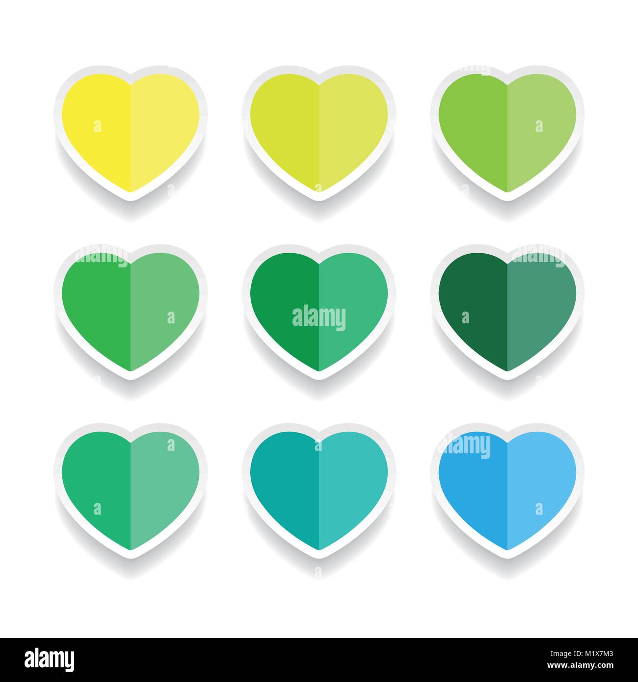 Heart label sticker set Stock Vector Image & Art - Alamy
