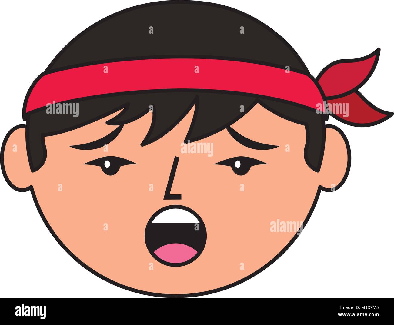 cartoon face chinese man talking unhappy Stock Vector Image & Art - Alamy
