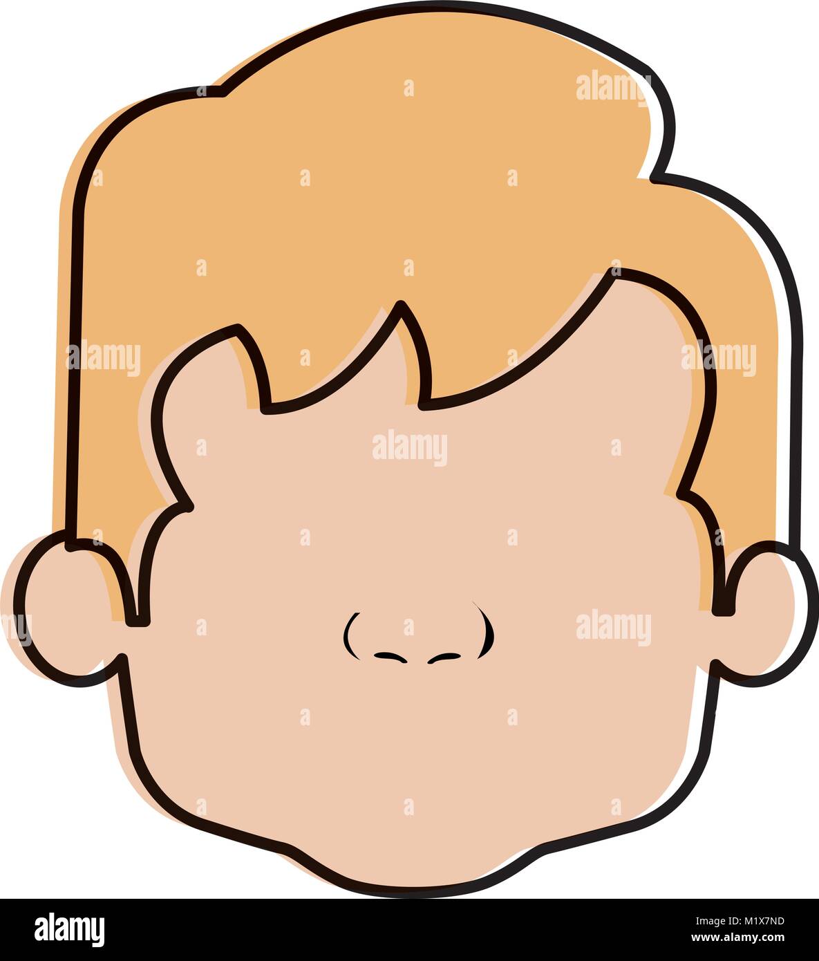 cute and little boy head Stock Vector Image & Art - Alamy