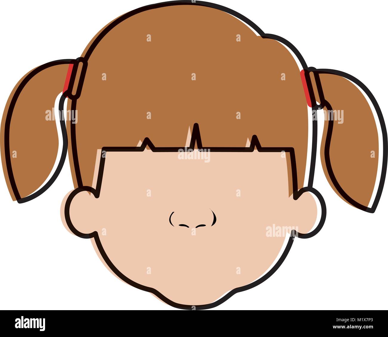 cute and little girl head Stock Vector Image & Art - Alamy
