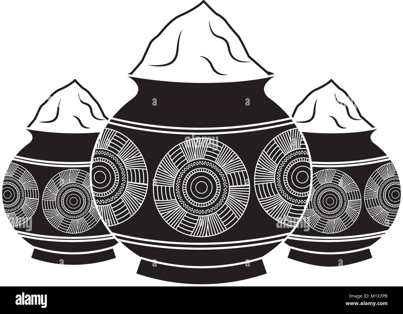 three powder color mud pot and mandala Stock Vector Image & Art - Alamy