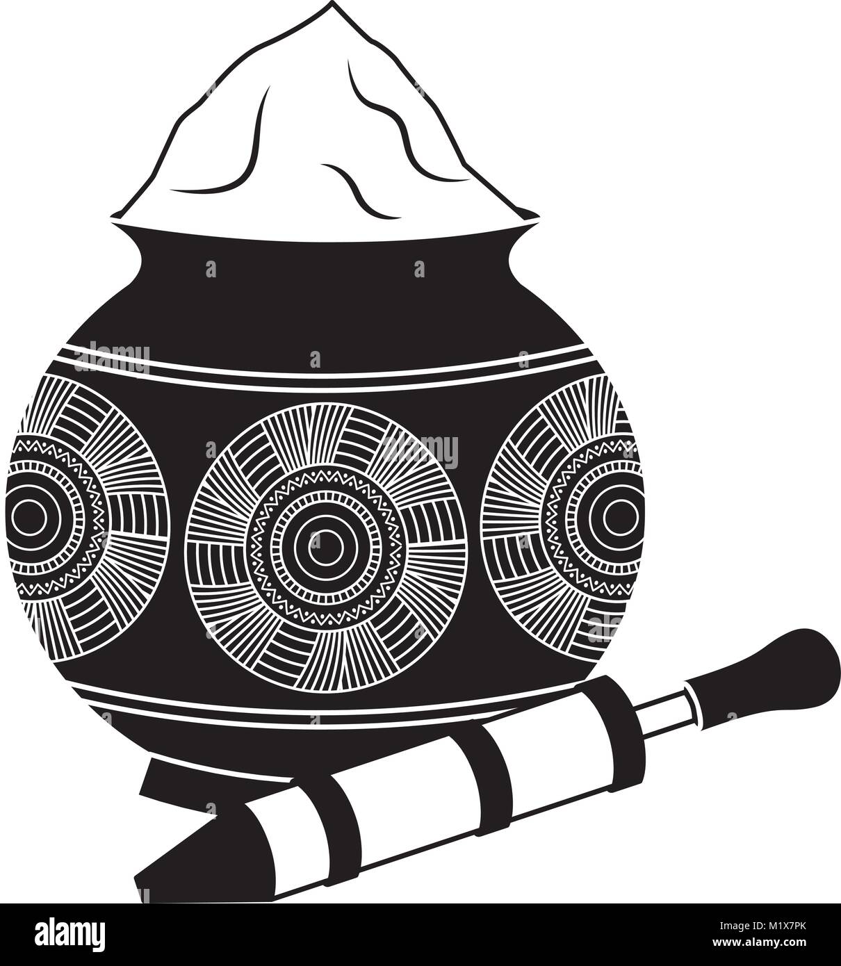 powder color mud pot and pichkari for celebration Stock Vector Image ...