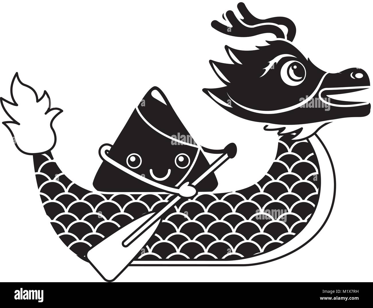 red dragon rice dumpling paddling festival chinese Stock Vector Image ...