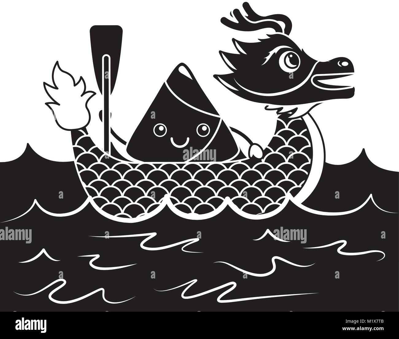 red dragon rice dumpling paddling sea festival Stock Vector Image & Art ...