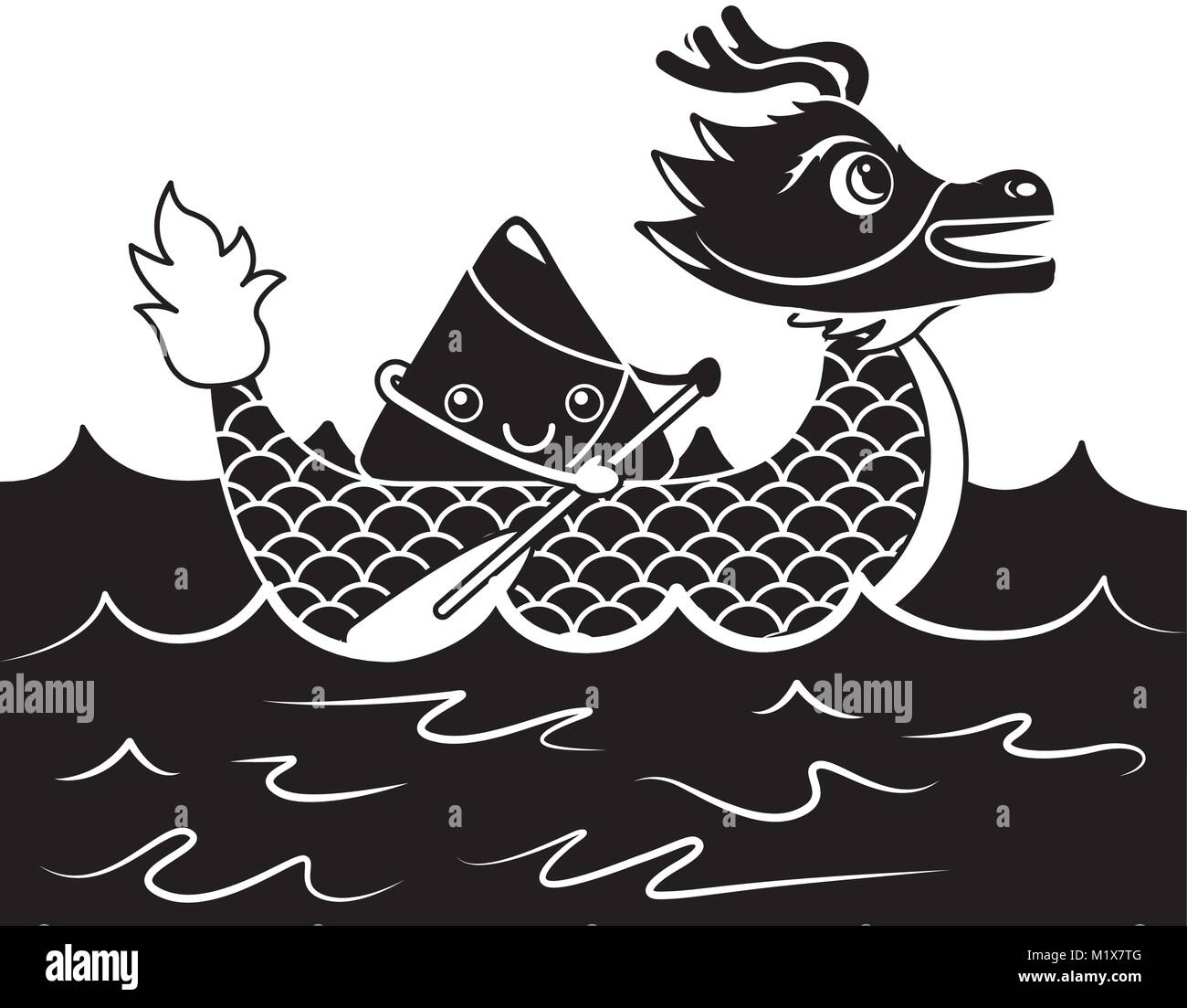 red dragon rice dumpling paddling sea festival Stock Vector Image & Art ...