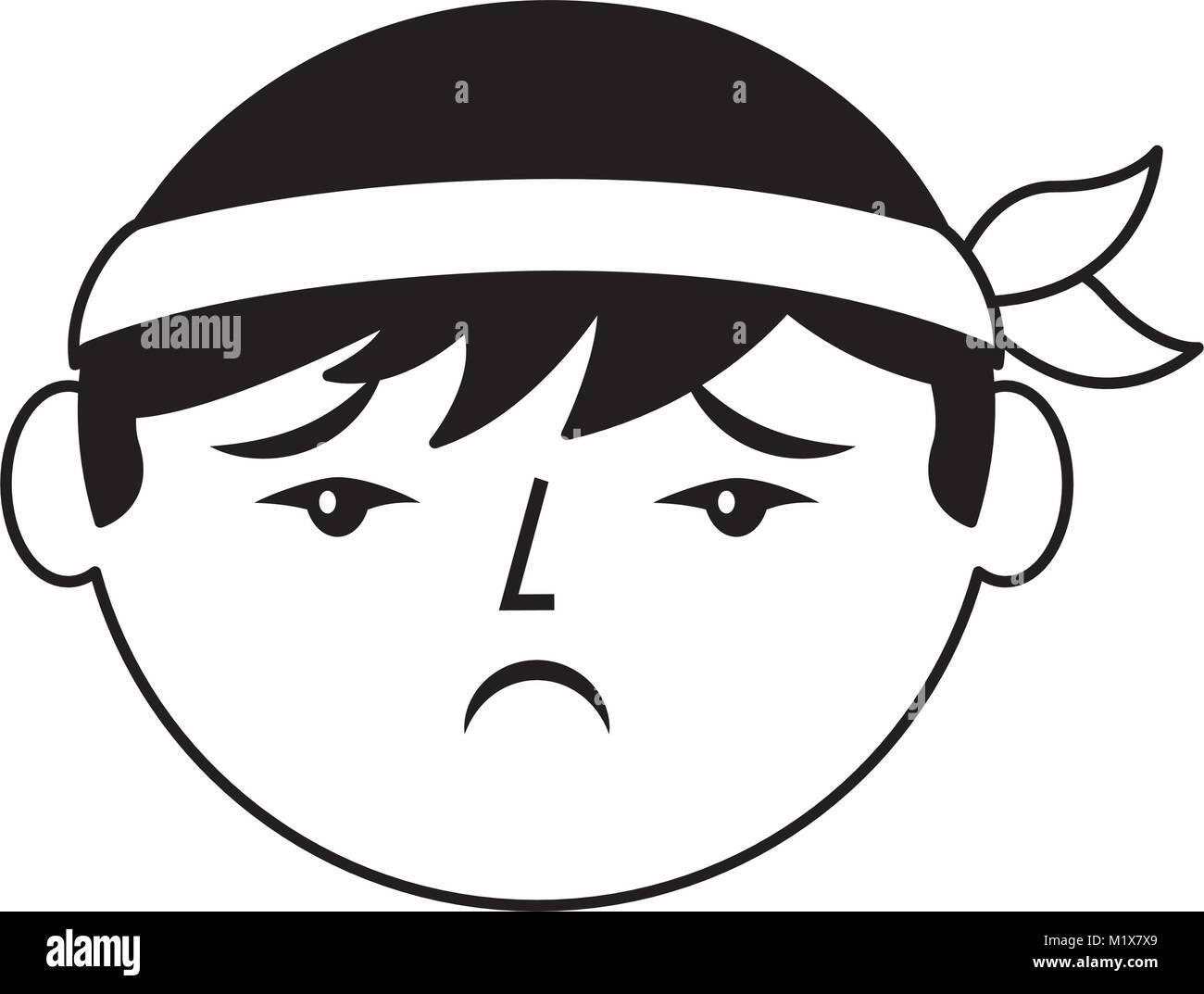 cartoon sad face chinese man Stock Vector Image & Art - Alamy