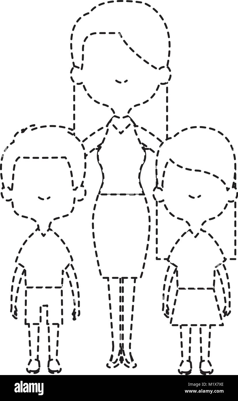 cute mother avatar character with kids Stock Vector Image & Art - Alamy