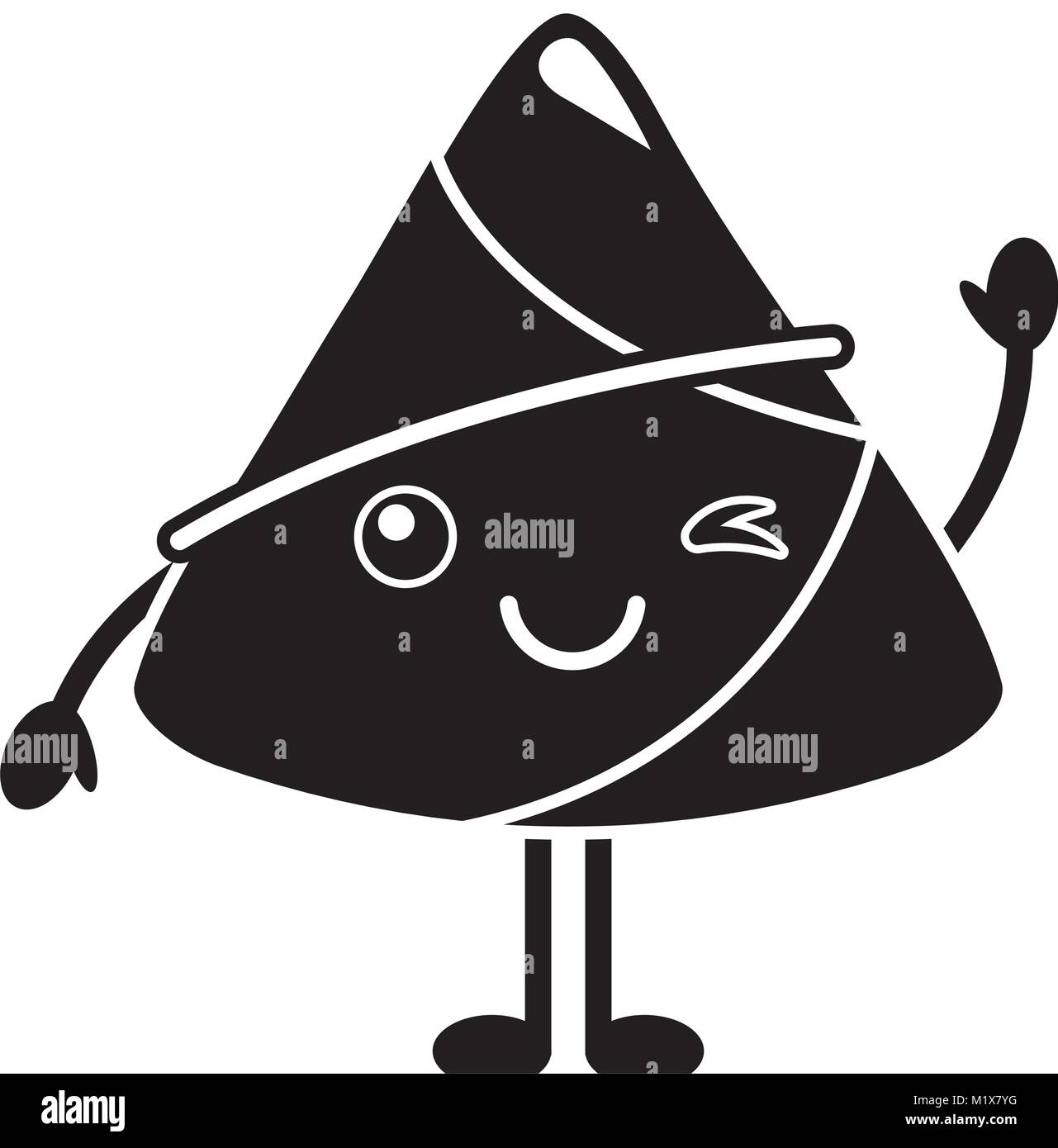 kawaii happy rice dumpling winking cartoon Stock Vector Image & Art - Alamy