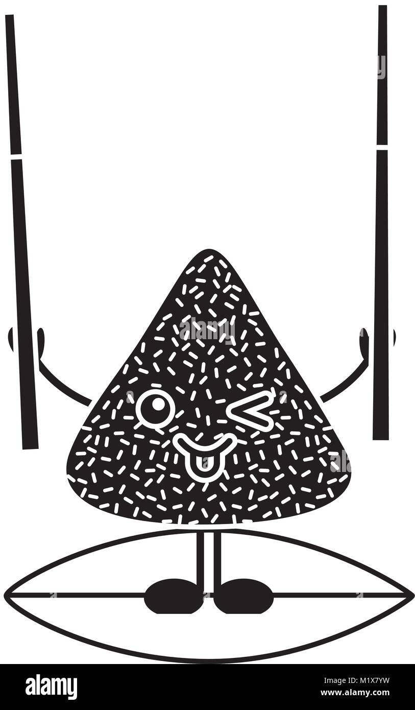 kawaii happy rice dumpling holding wooden sticks Stock Vector Image ...