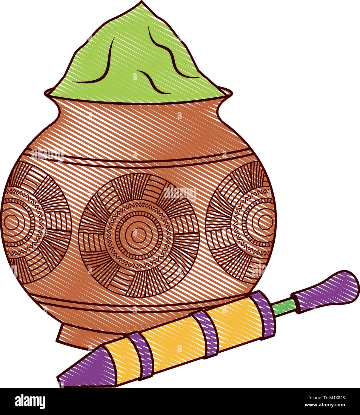 Colourful indian pot Stock Vector Images - Alamy