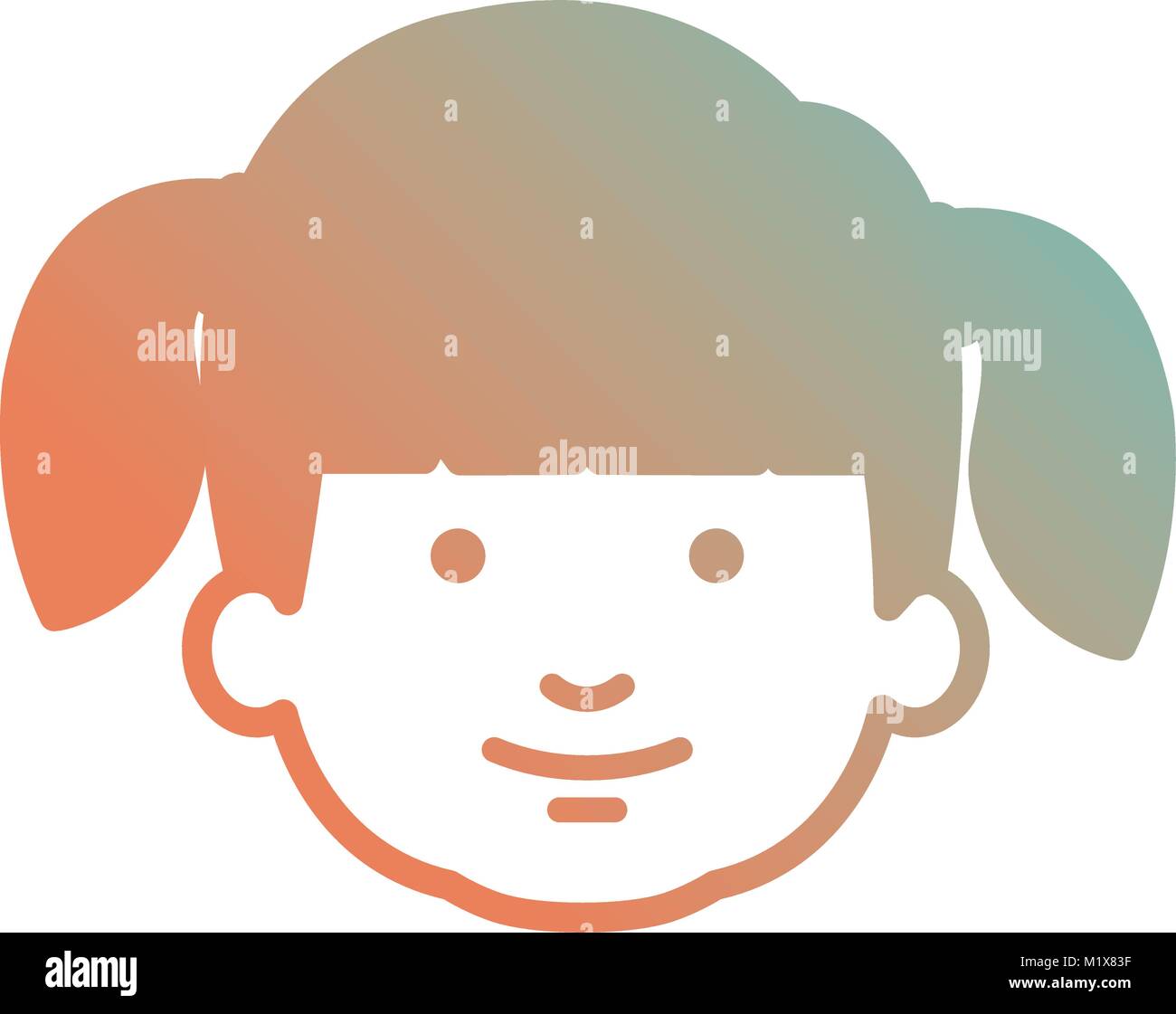 cute and little girl head Stock Vector Image & Art - Alamy