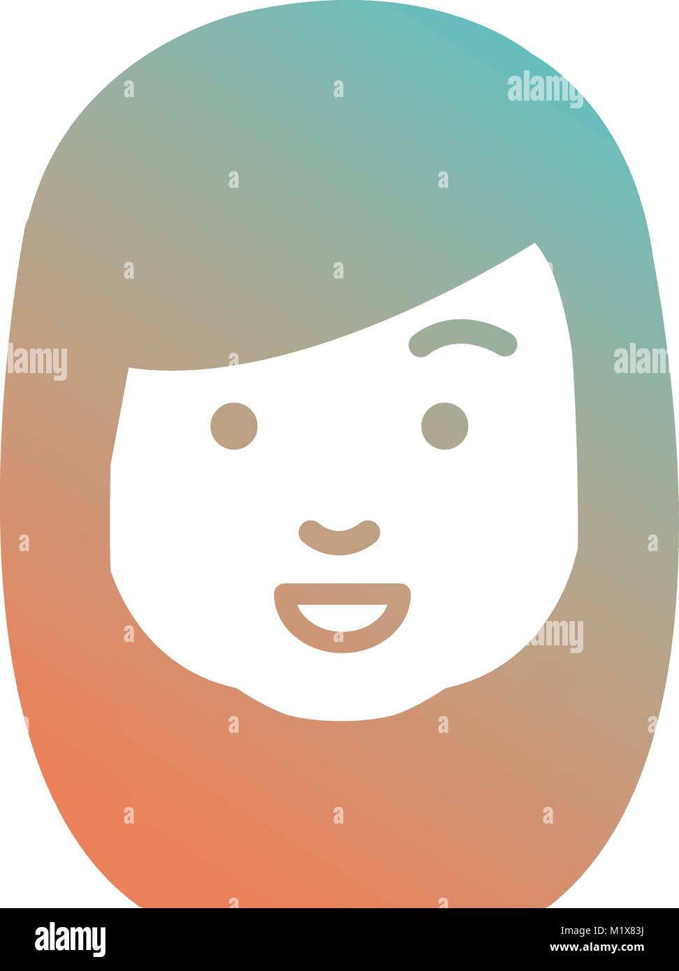 cute and little girl head Stock Vector Image & Art - Alamy