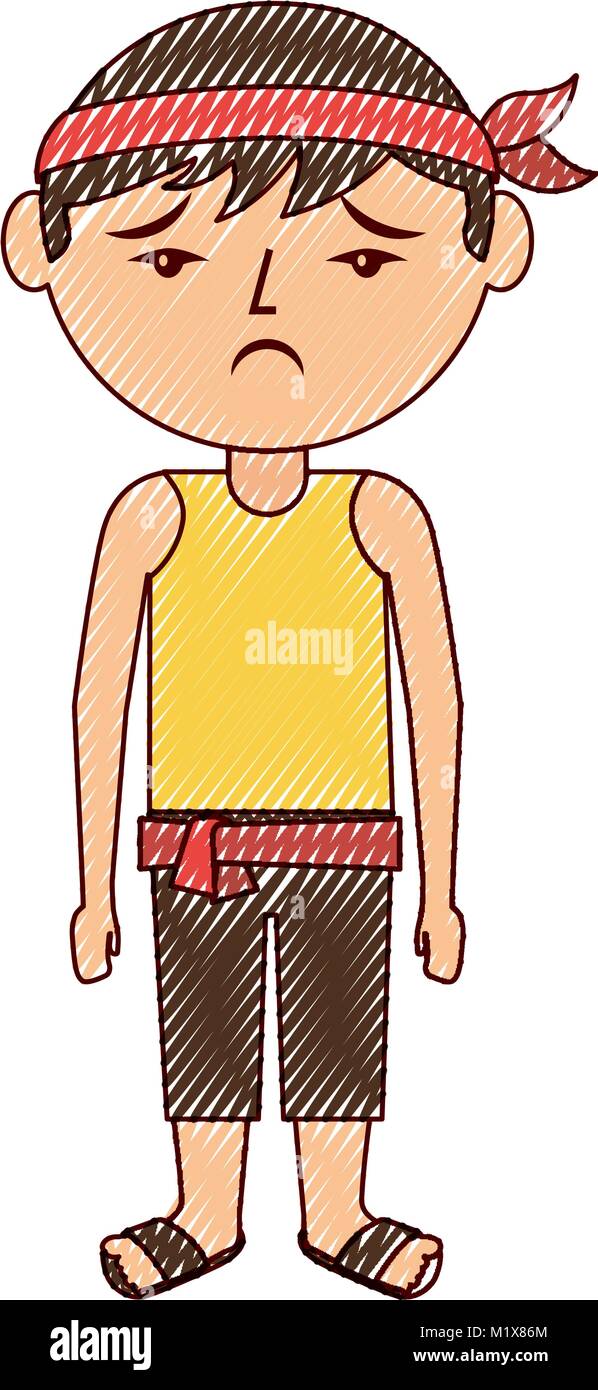 sad cartoon chinese man standing Stock Vector Image & Art - Alamy