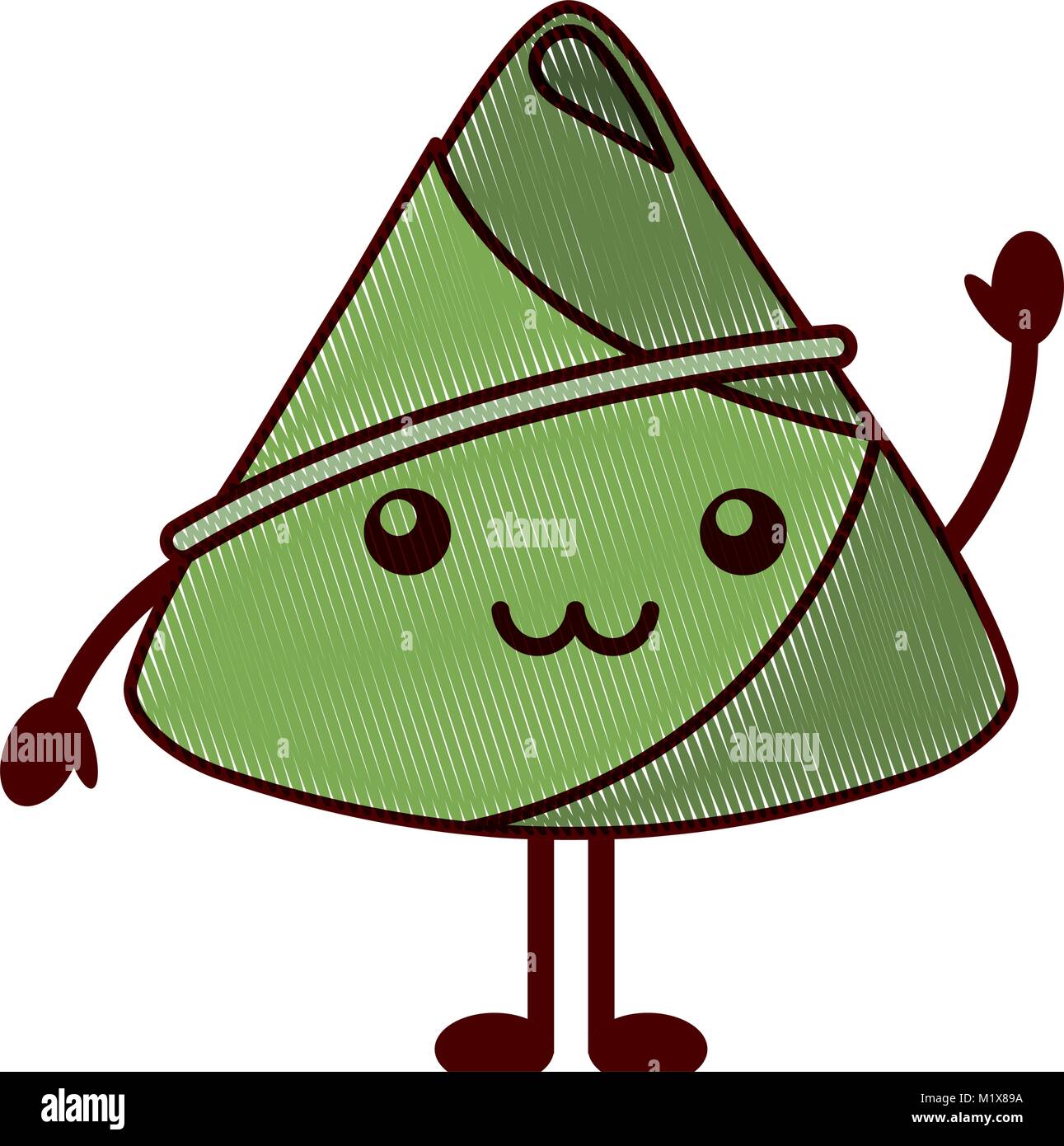 kawaii happy rice dumpling greeting cartoon Stock Vector Image & Art ...