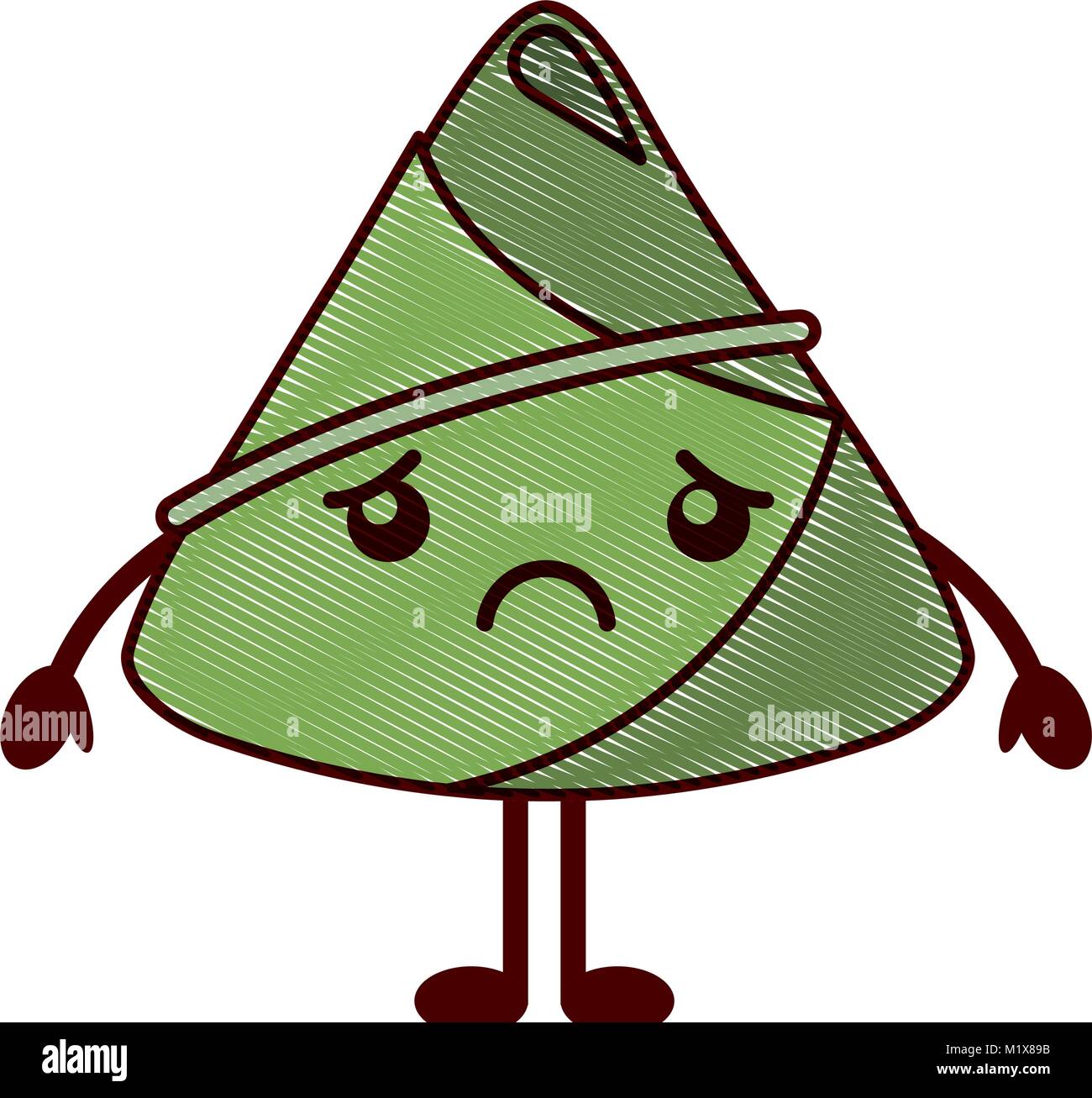 kawaii sad rice dumpling cartoon Stock Vector Image & Art - Alamy